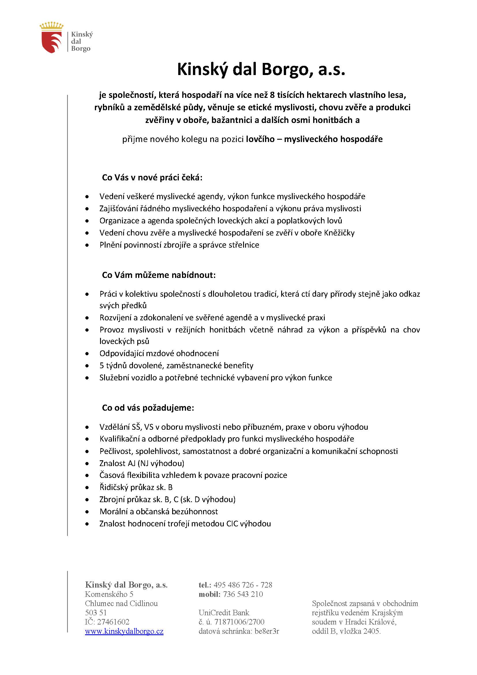 Práce v ČR - Fakulta lesnická a dřevařská ČZU v Praze